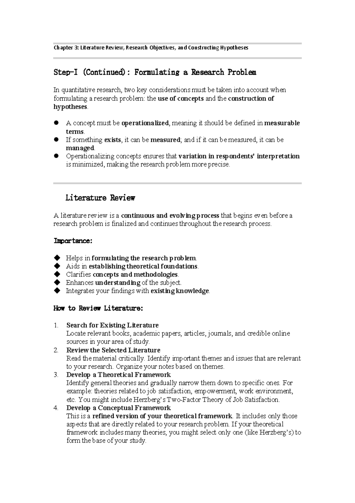 Chapter 3: Literature Review & Research Objectives in Quantitative ...