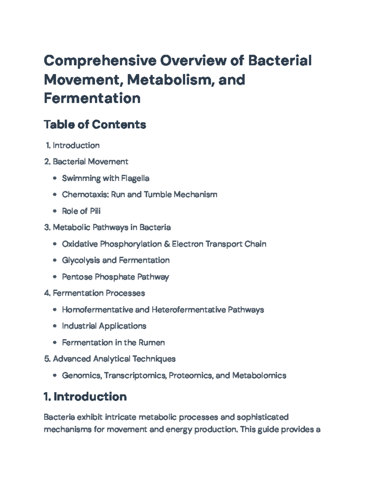 Bacterial Movement, Metabolism, and Fermentation: A Comprehensive Guide ...