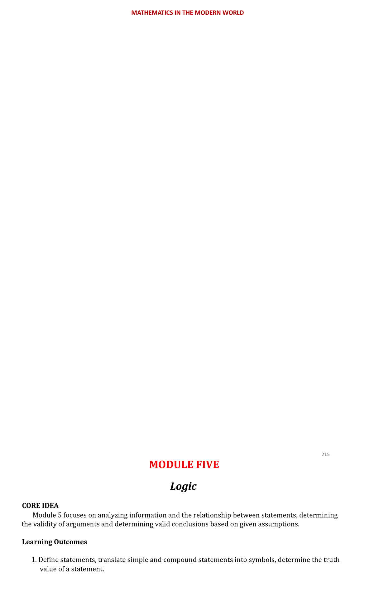 Mathematics-in-the-Modern-World- Logic - MATHEMATICS IN THE MODERN ...