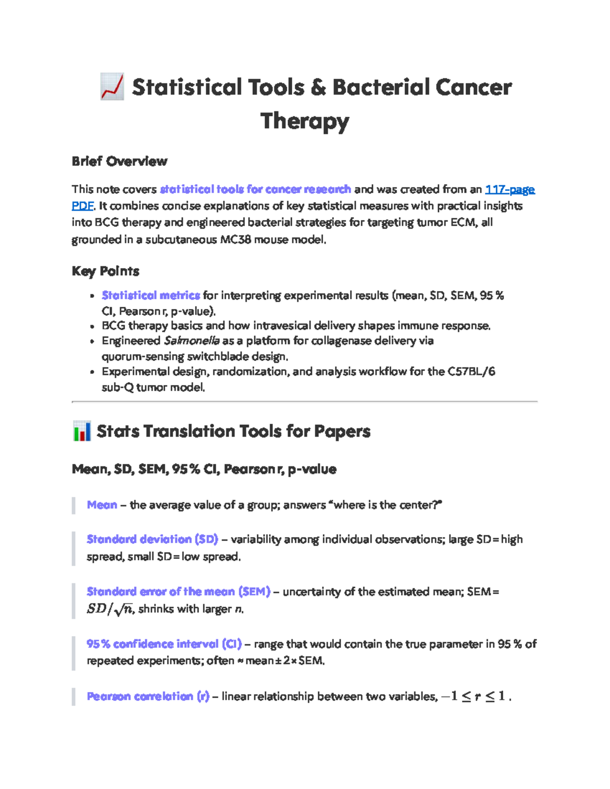 Statistical Tools for Bacterial Cancer Therapy: Overview & Insights ...