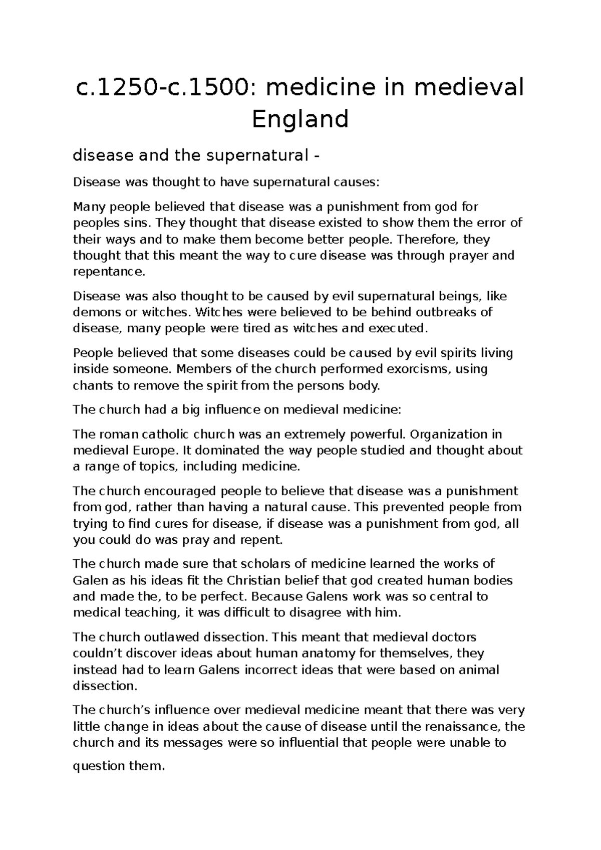 Medicine in Medieval England: Disease, Supernatural Beliefs & Theories ...