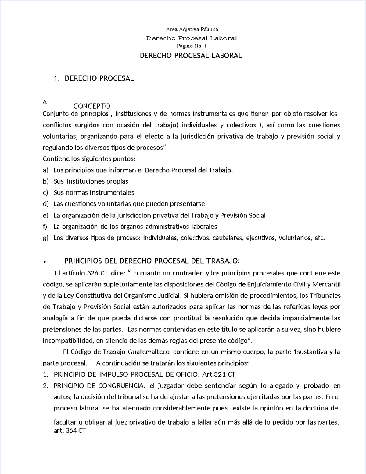 Derecho Procesal Laboral: Principios y Estructura - Curso DPL 101 - Studocu