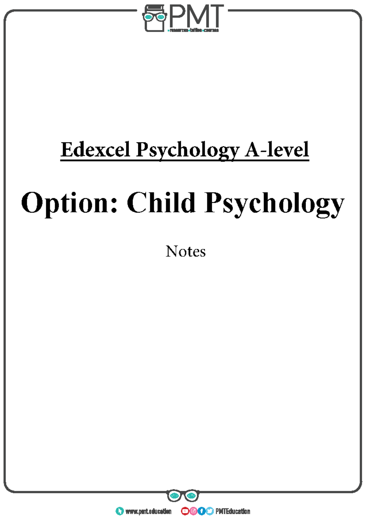 Edexcel Psychology A-Level: Comprehensive Notes on Child Psychology ...