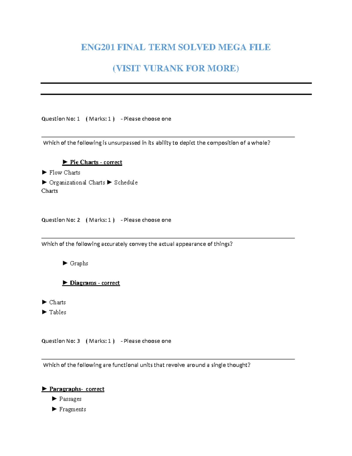 ENG201 Final TERM Solved MEGA FILE.pdf · version 1 - ENG201 FINAL TERM ...
