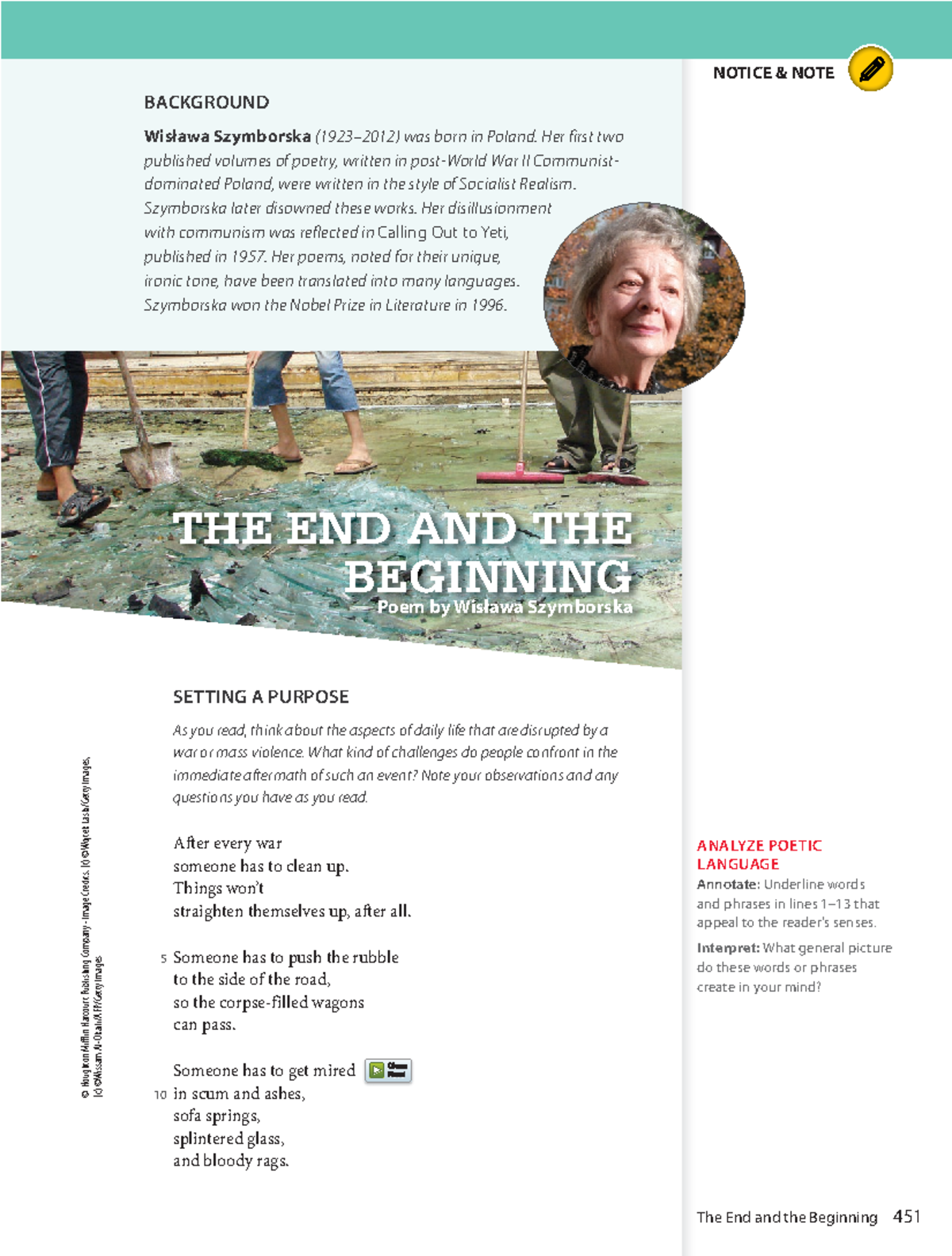 Wisława Szymborska's "The End and the Beginning" Analysis Notes - Studocu
