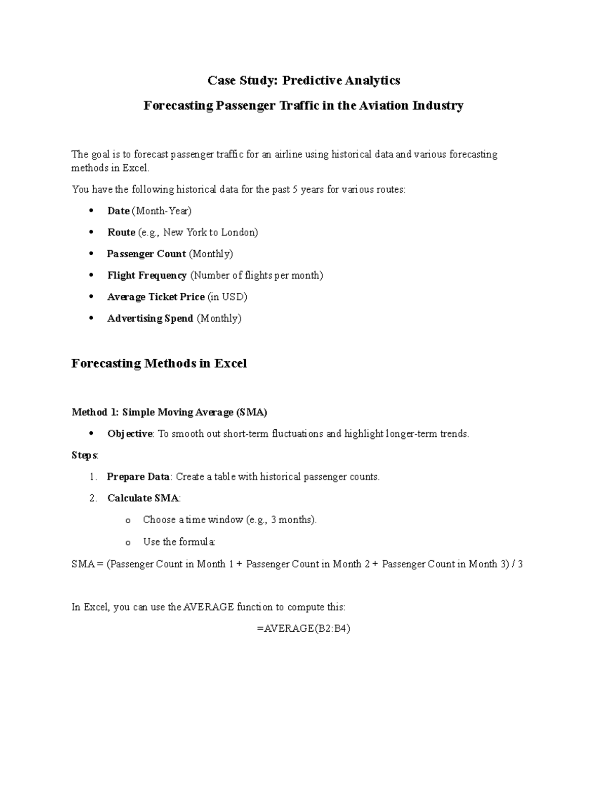 Case Study 2 - Forecasting Passenger Traffic in Aviation Using ...