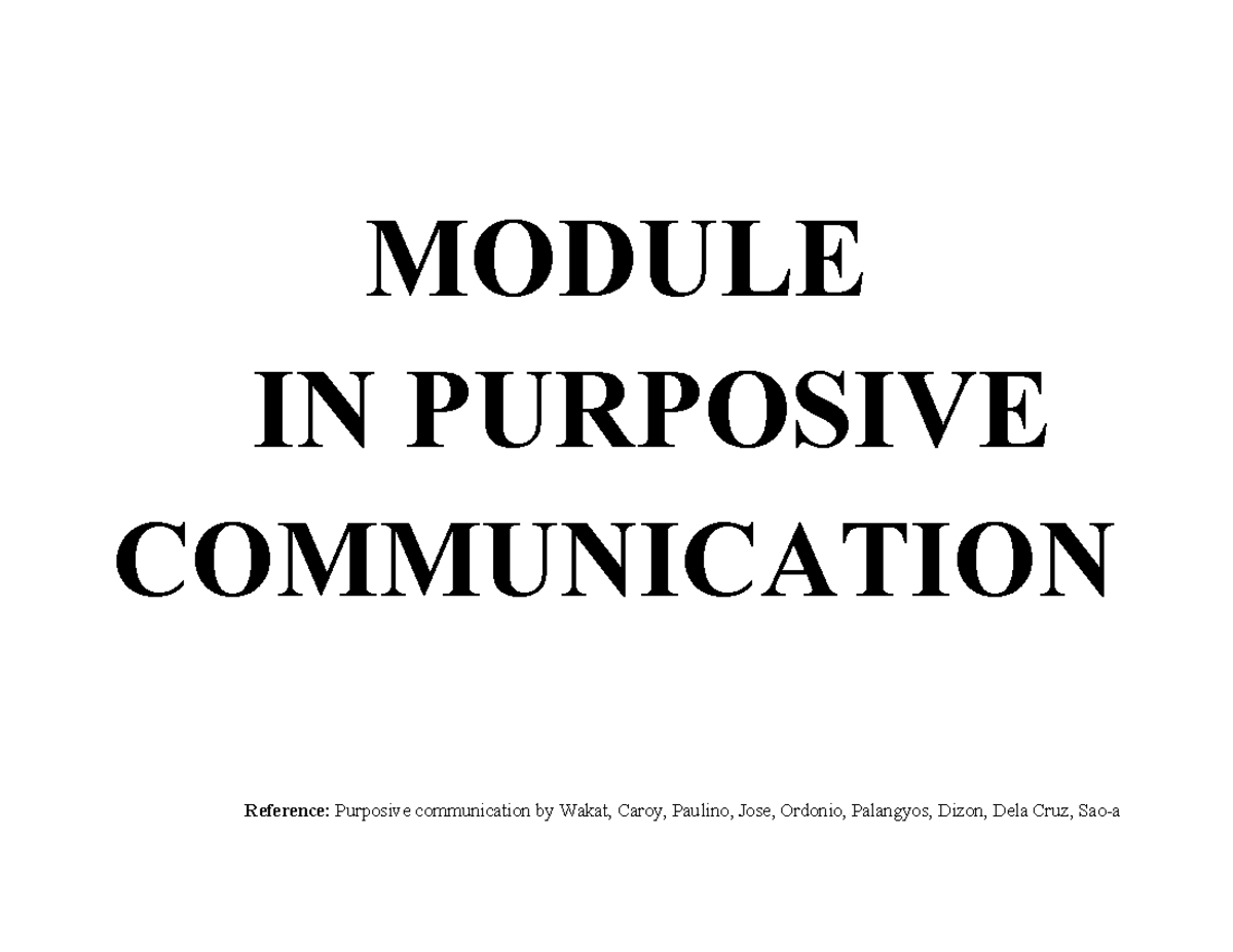Purposive Communication 2: Comprehensive Lesson Notes and Activities ...