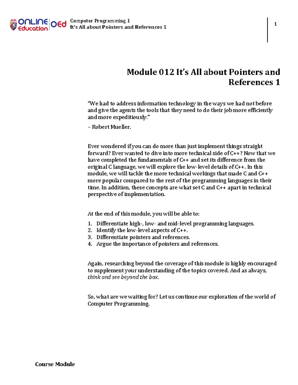 L12 Its All About Pointers And References 1 Computer Programming 1 Its All About Pointers