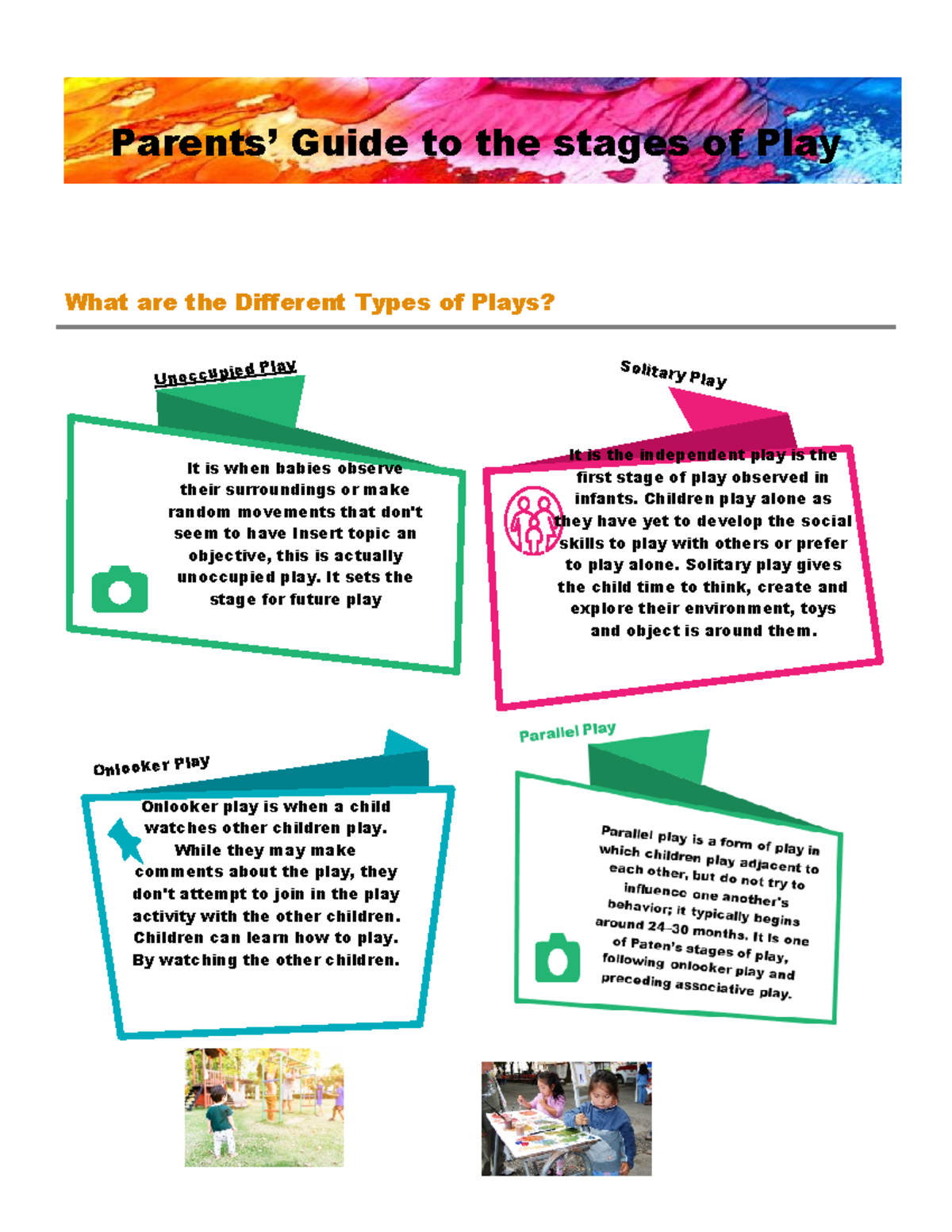 Types of Play Stages: A Guide for Parents on Child Development - Studocu