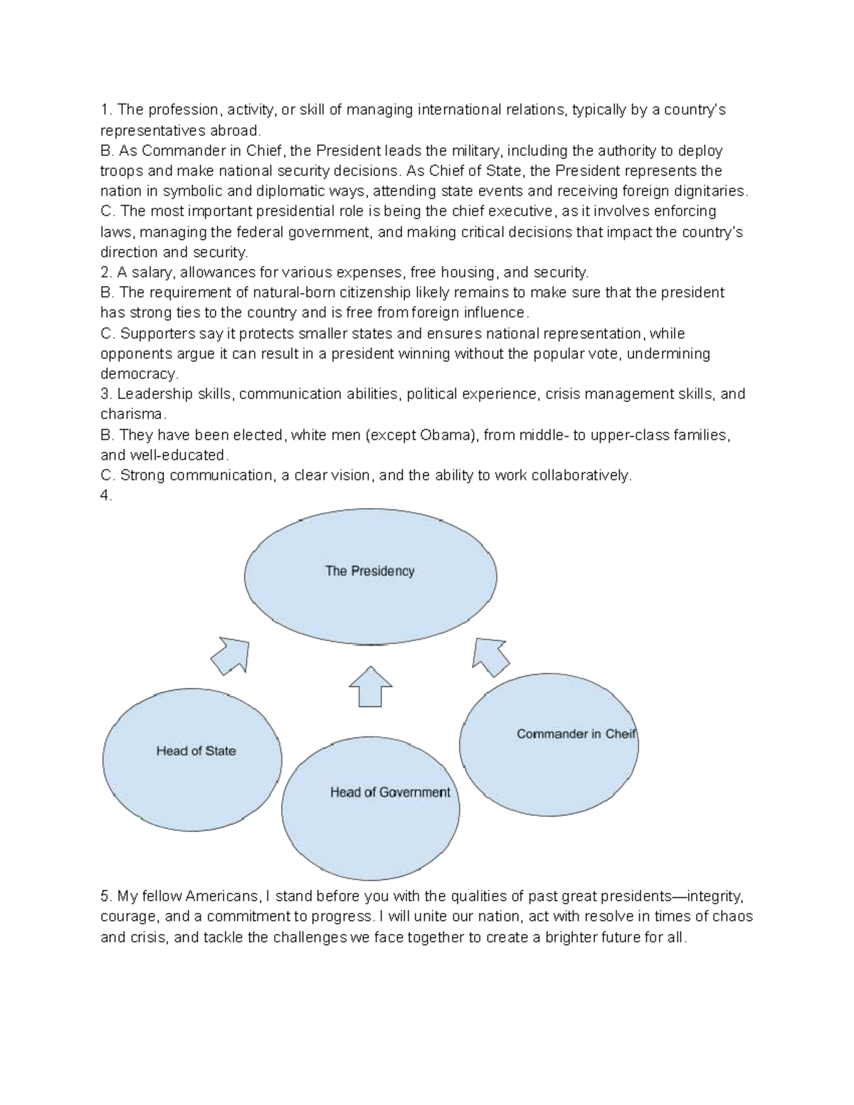 Ch. 6 Sec. 1: Presidential Roles & Responsibilities - Ch6 Notes - Studocu