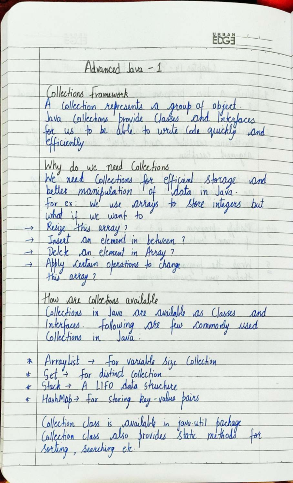 URBAN EDG3 Advanced Java 1: Understanding the Collections Framework ...