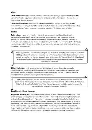 History A-Level - Tudors - Sixth Form (A Levels) - Studocu