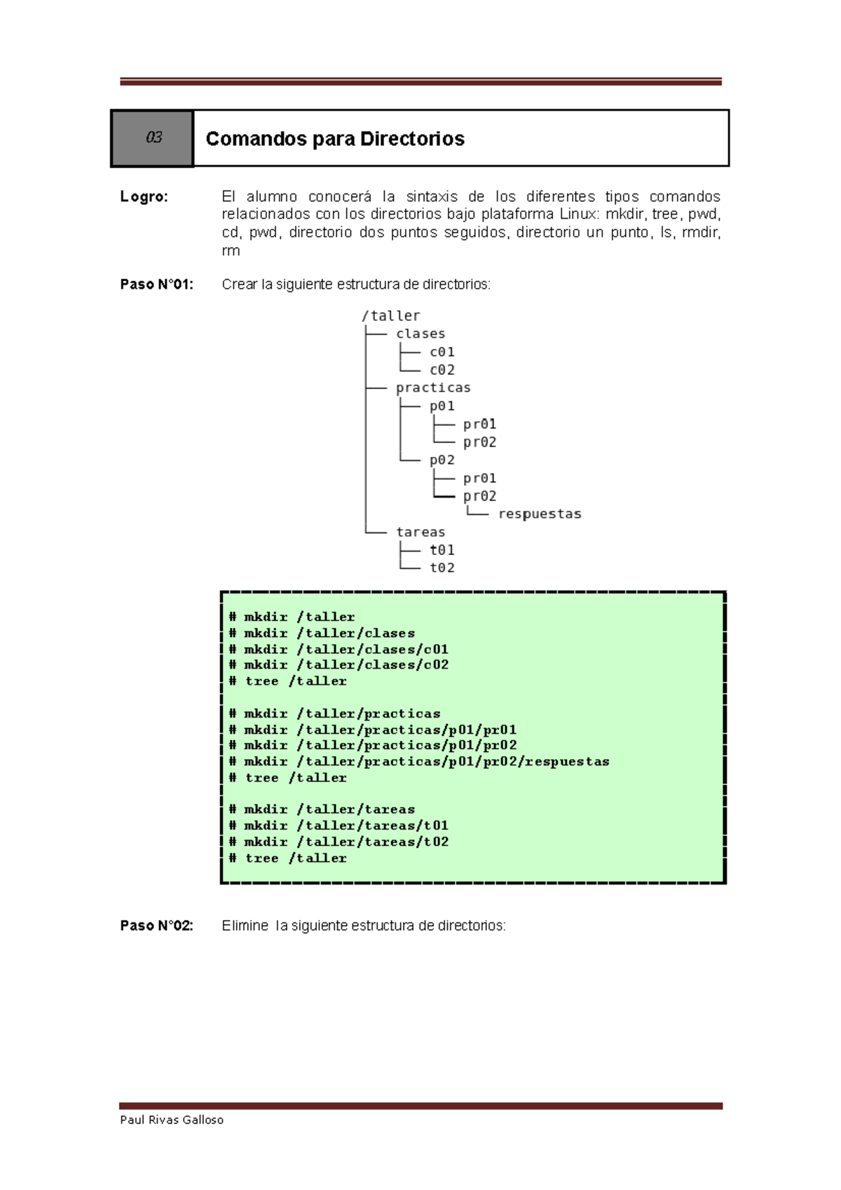 LAB03 - Comandos y Estructura de Directorios en Linux - Studocu