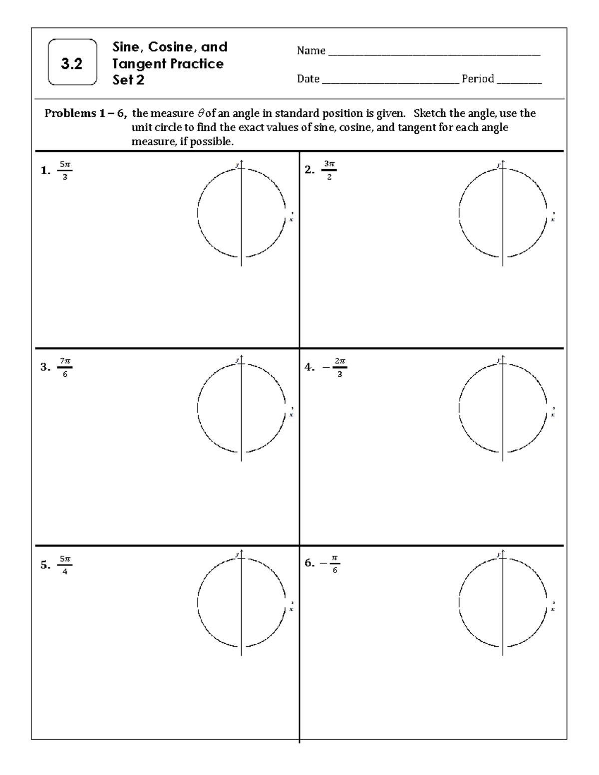 Day 04 3.2B 📝 Sine, Cosine, and Tangent Practice Set 2 - Studocu