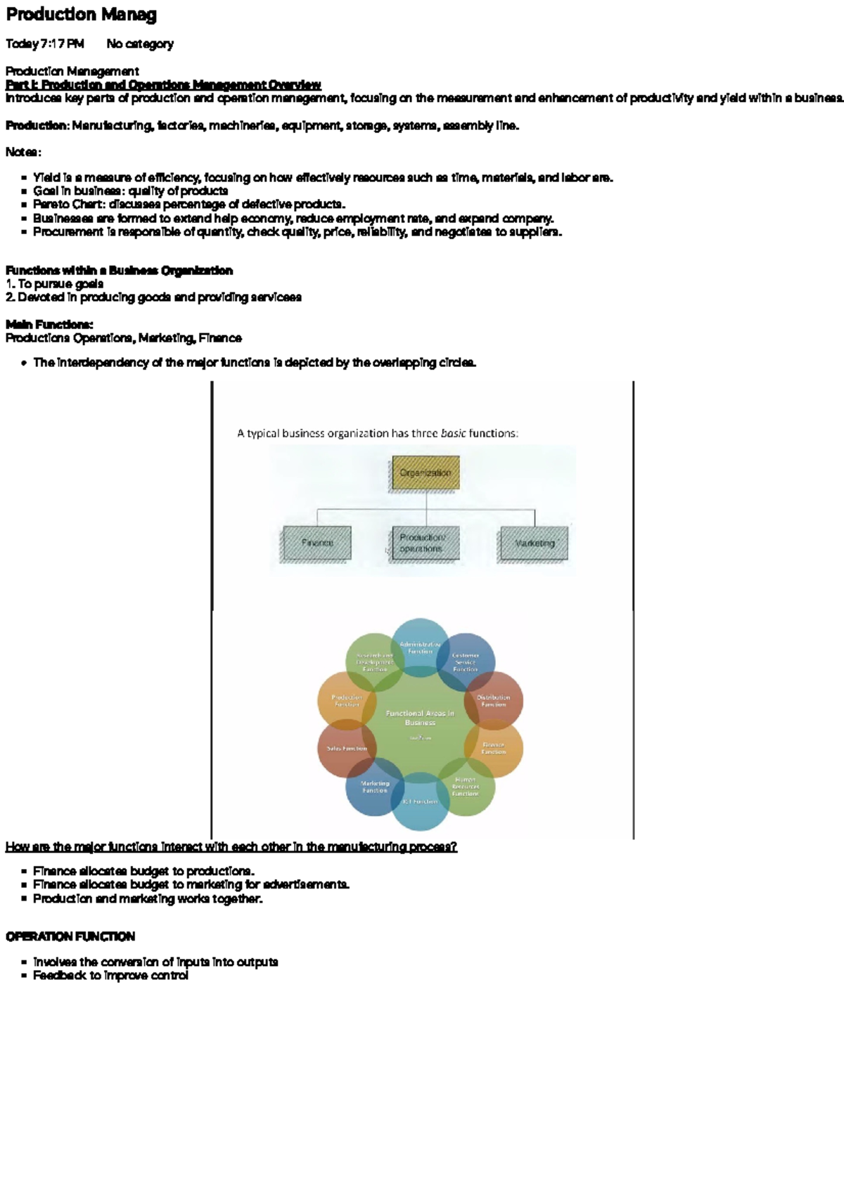 Production Management - Production Manag Today 7∶17 PM No catego ...