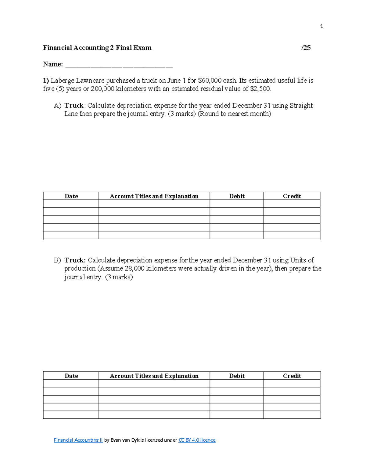 Financial Accounting II Final Exam Review 1843A - Studocu