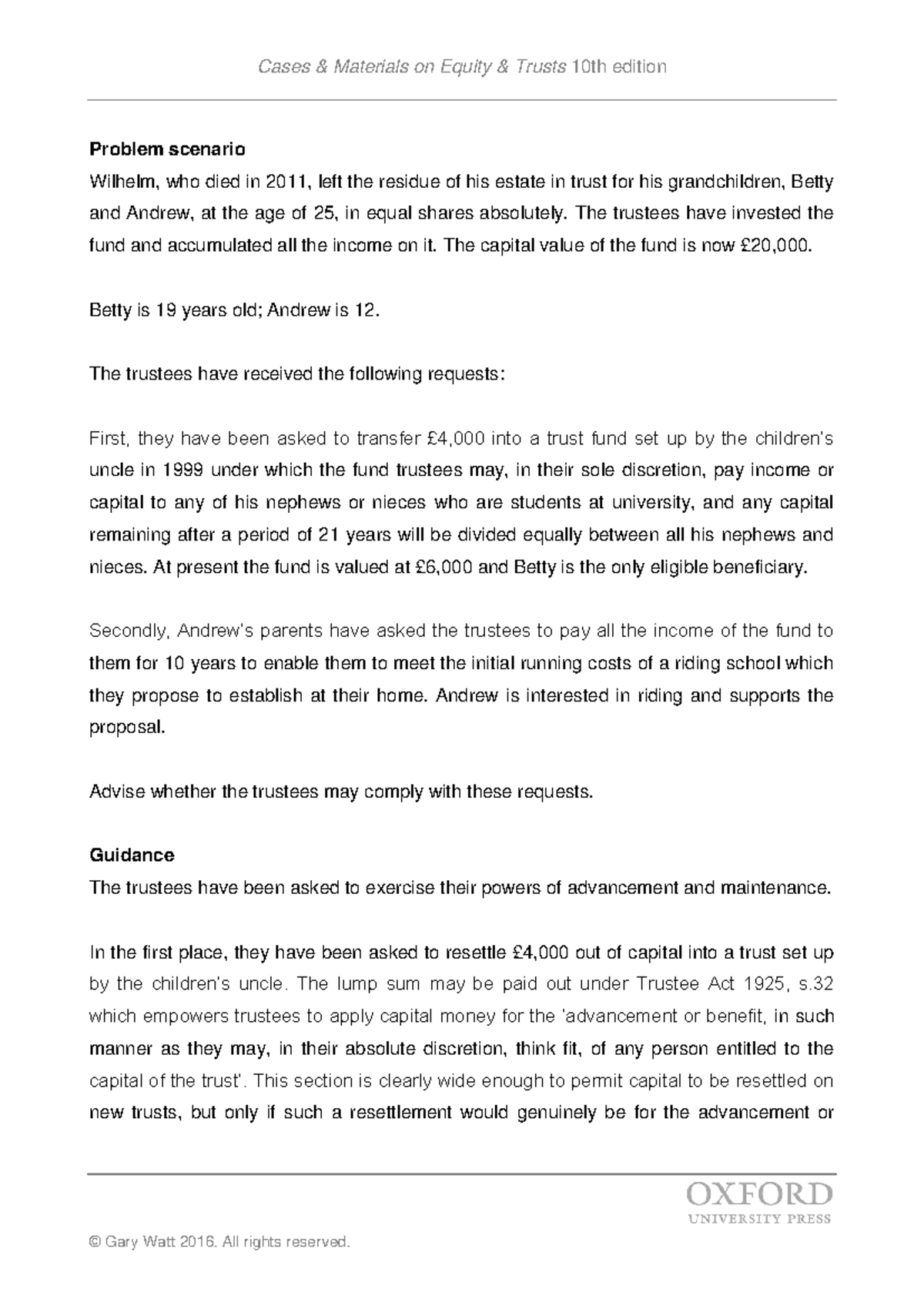 ch09. Equity & Trusts Question and Answer(Q&A). [Book- Todd and Watt's ...