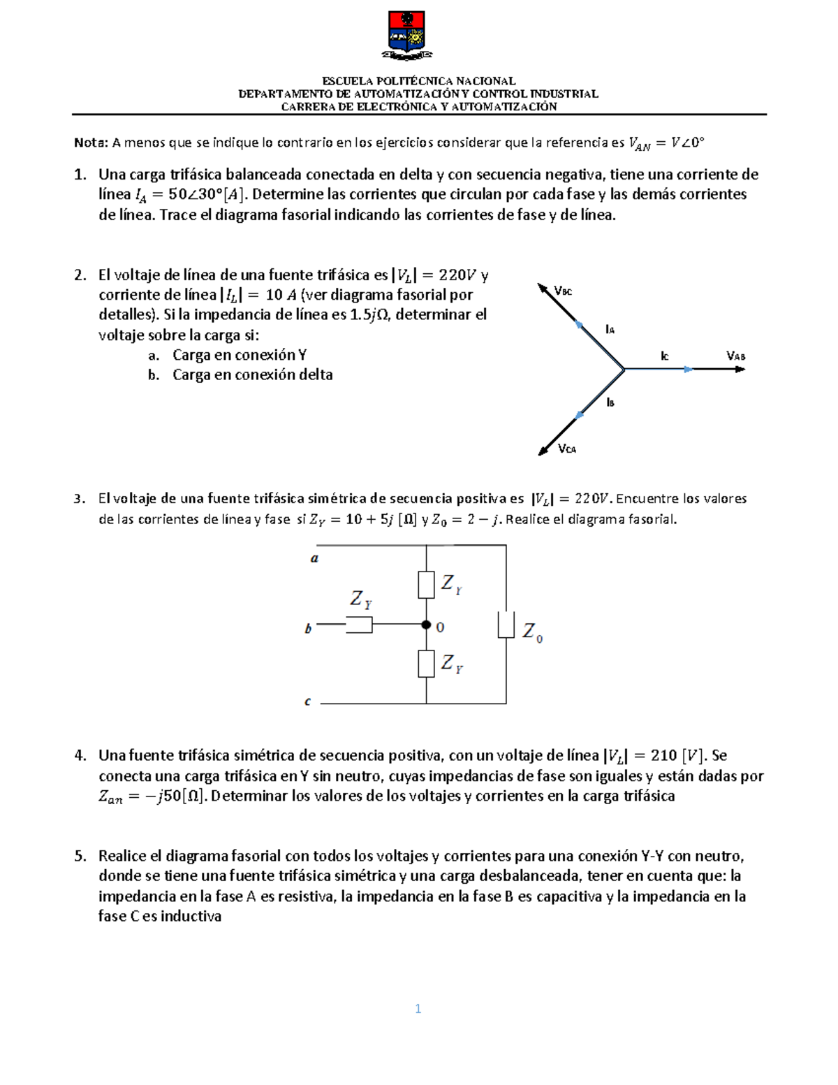 TAREA 1: ANÁLISIS DE CIRCUITOS ELÉCTRICOS - ESCUELA POLITÉCNICA NACIONAL - Studocu