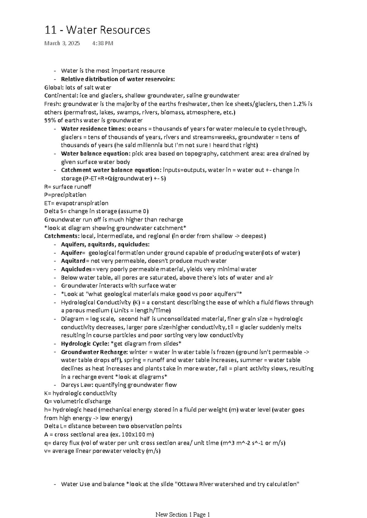 Lecture 11: Water Resources Overview and Key Concepts - Studocu