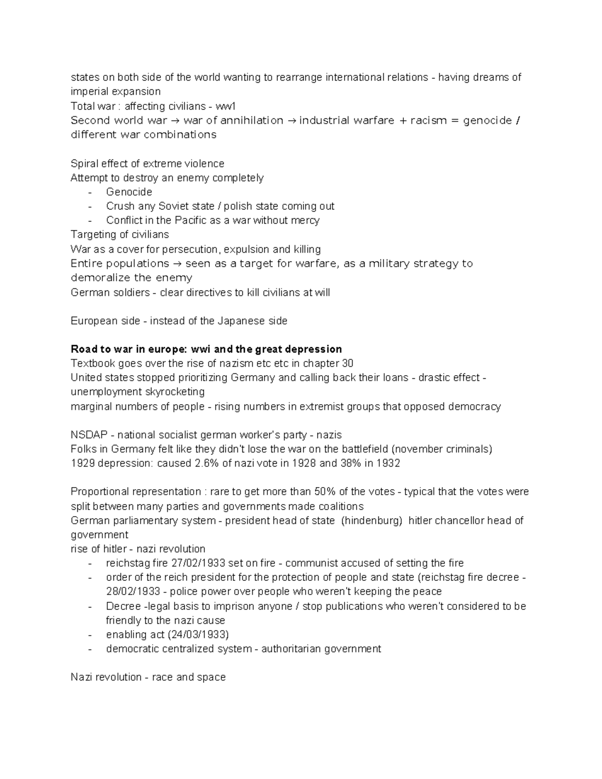 History 101: The Second World War and Its Global Impact - Studocu