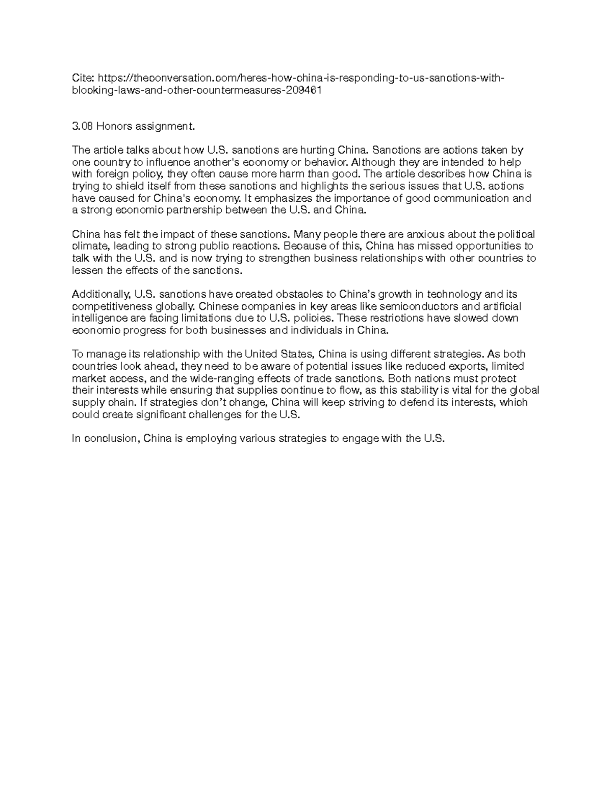 FLVS 3.08 Free Trade and Barriers Honors - Cite: - Studocu