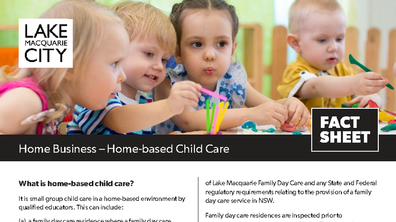 Family Day Care Home-Based Child Care Fact Sheet - Studocu