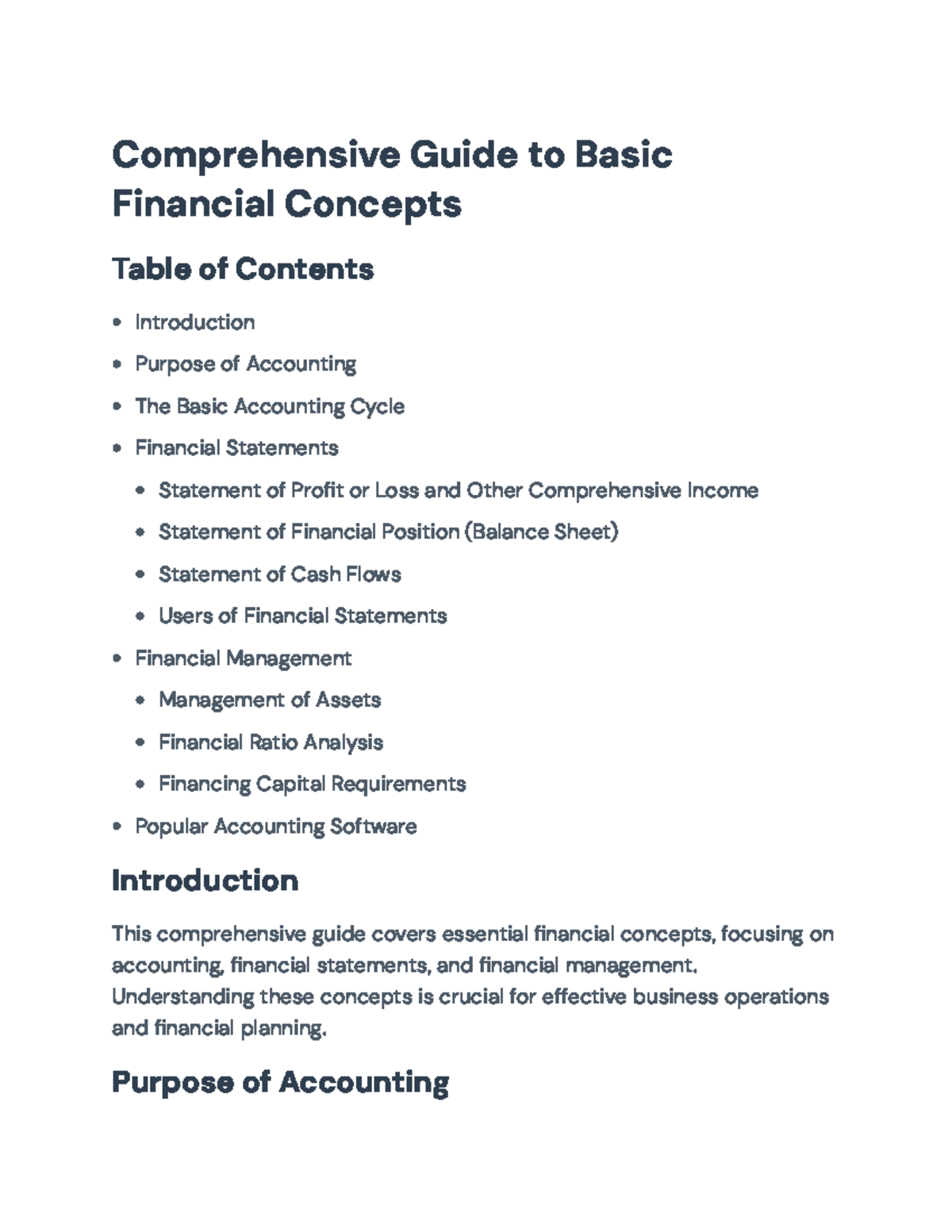 Comprehensive Guide to Basic Financial Concepts for ACC 101 - Studocu