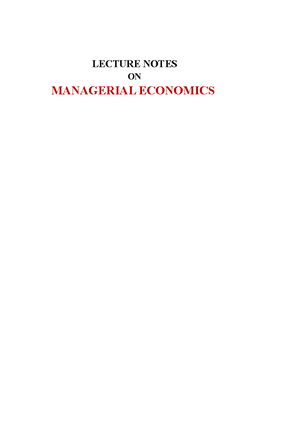 Module 1 Managerial Economics - MODULE 1 The Fundamentals of Managerial ...