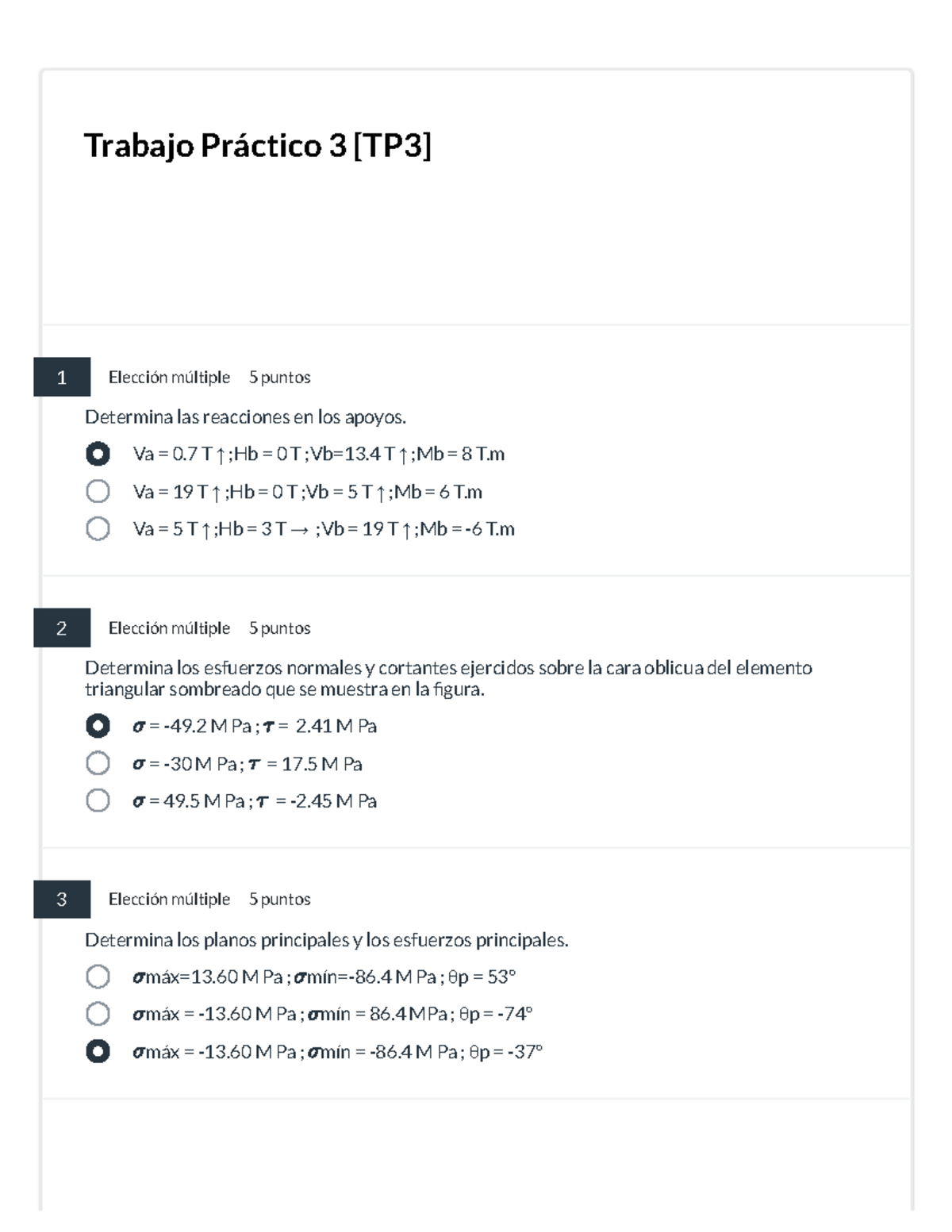 Trabajo Práctico 3 [TP3] - Ejercicios de Elección Múltiple - Studocu