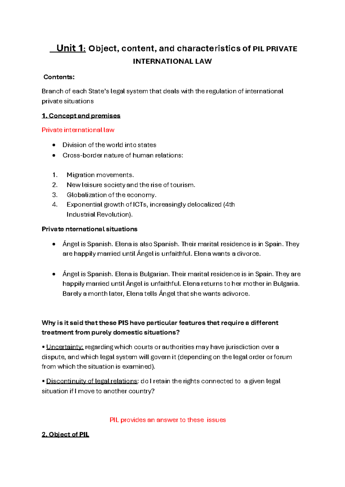 Unit 1: Object and Characteristics of PIL - Exam Notes - Studocu