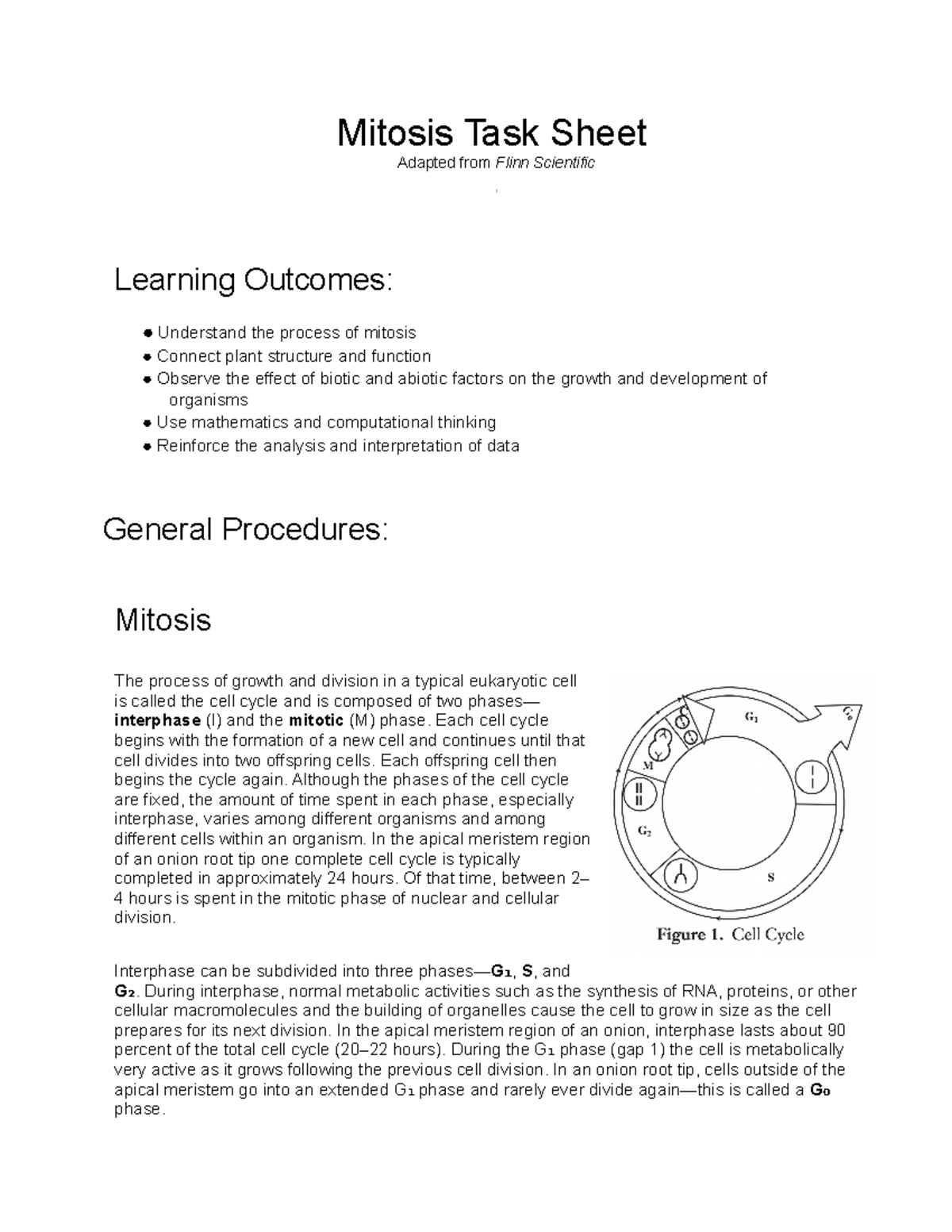 Mitosis Microscope Slide Worksheet