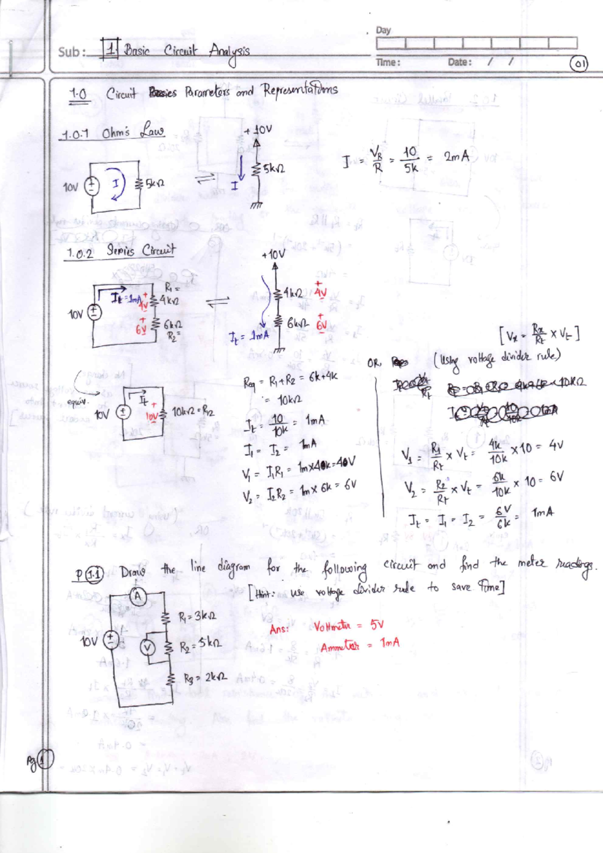 1.0 Basic Circuit Analysis Lecture Note v1 - Day Sub: 1. Basic Circuit ...