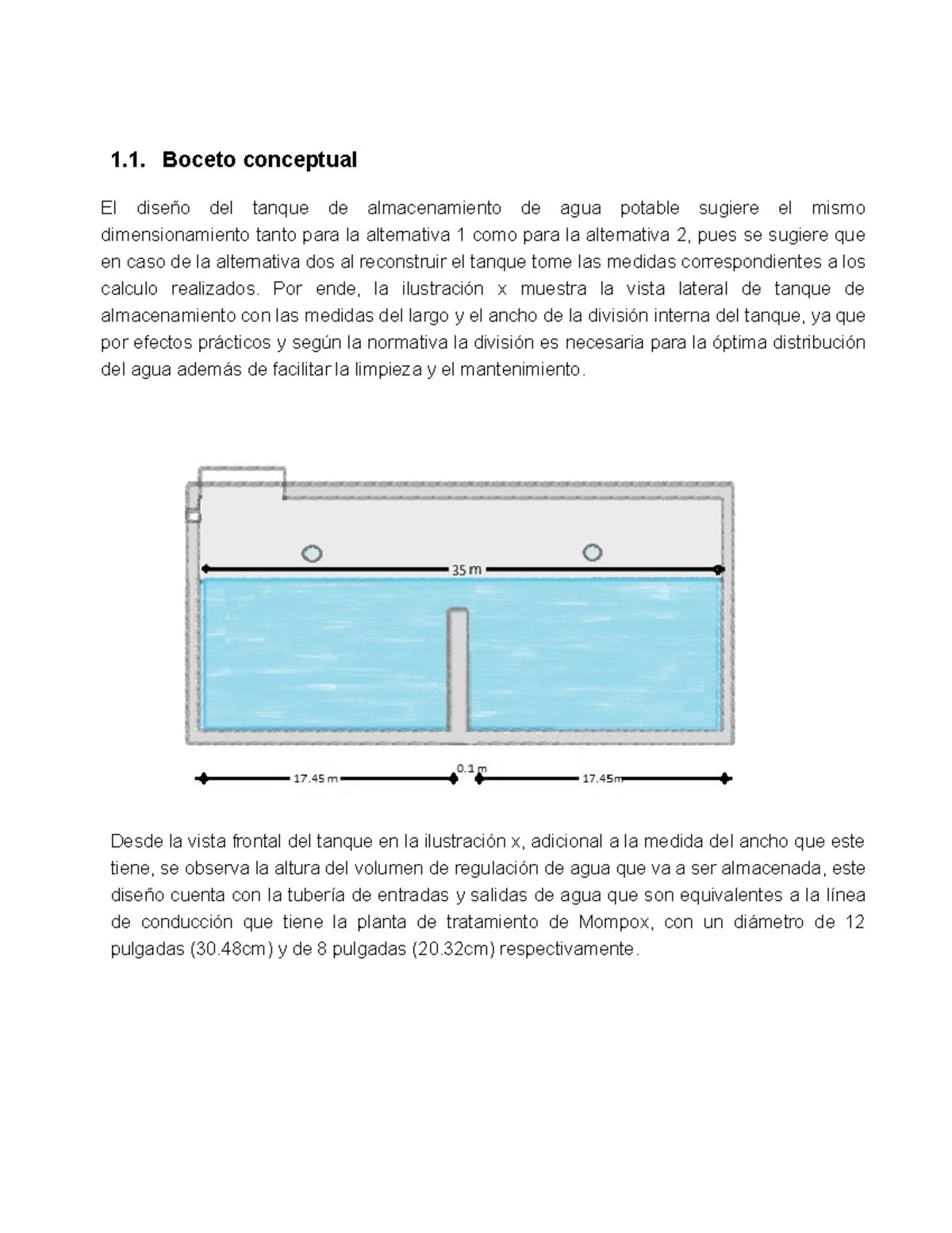 Boceto conceptual - cvb - 1. Boceto conceptual El diseño del tanque de ...