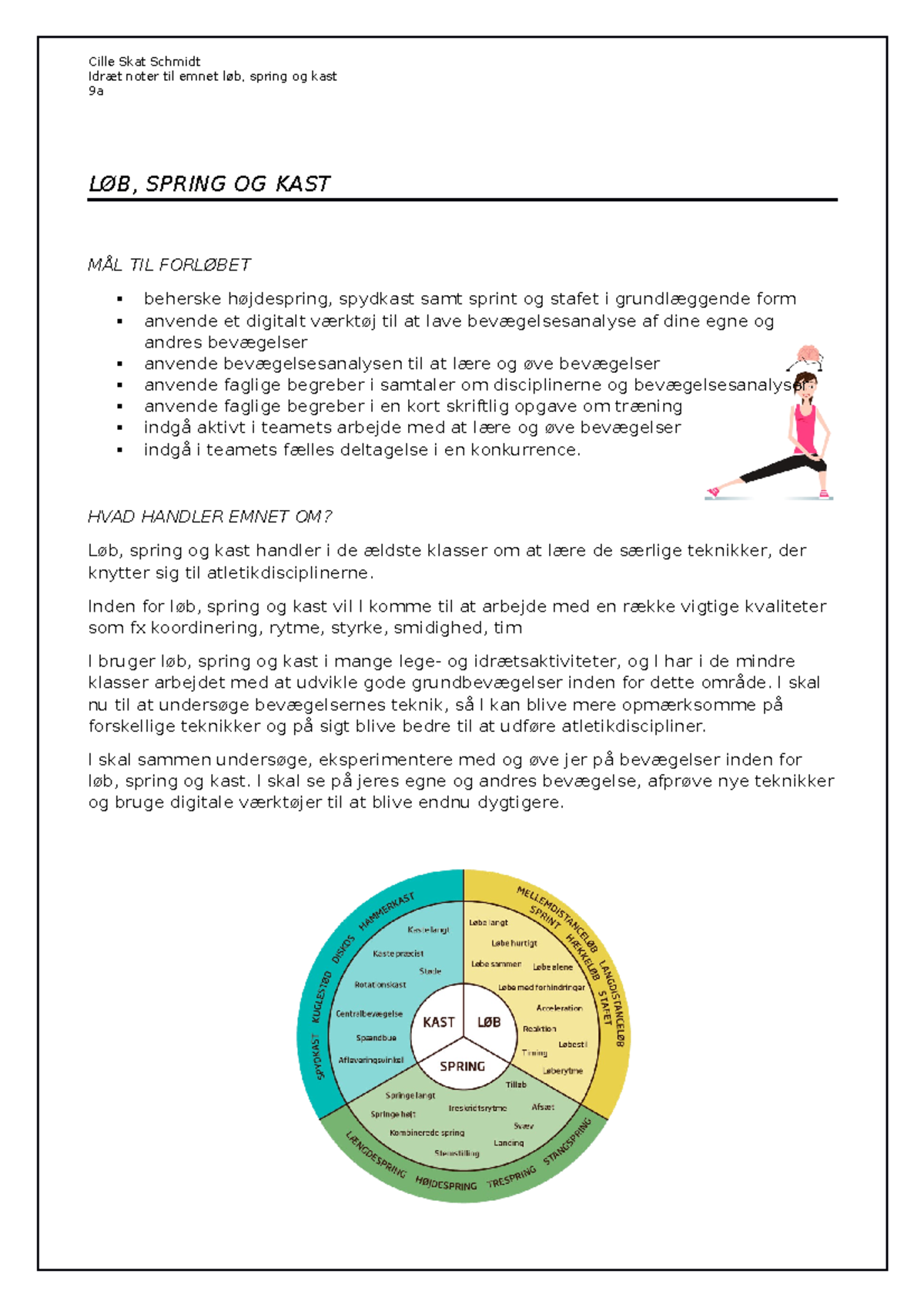 Løb, Spring og Kast - spændende - Cille Skat Schmidt Idræt noter til ...
