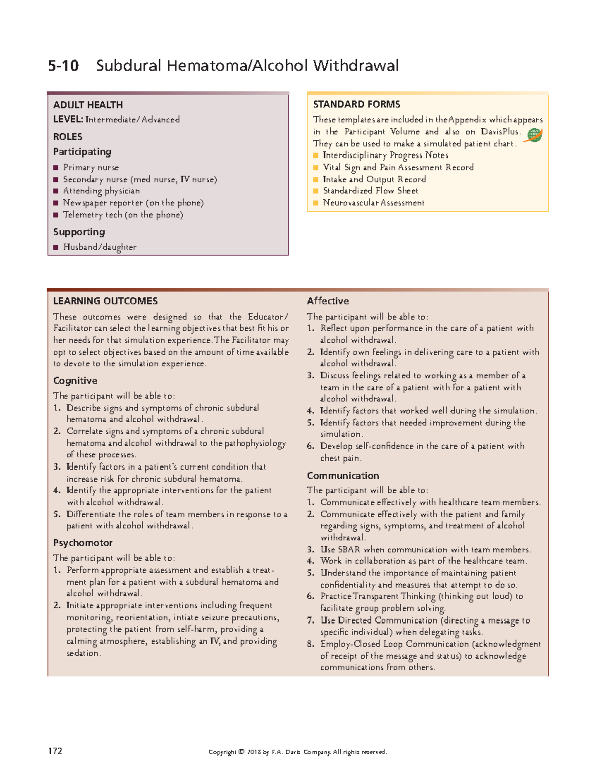 Ch05.5-Subdural Hematoma & Alcohol Withdrawal Case Study - Studocu
