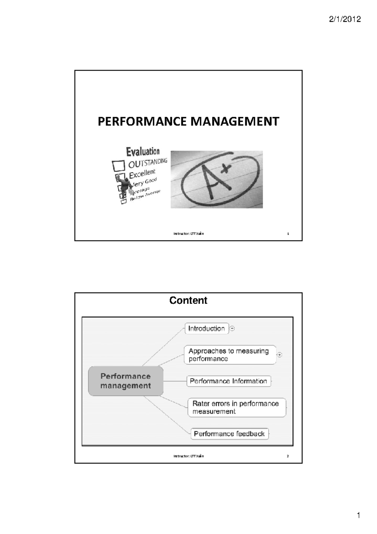 Part 6 - Performance management - PERFORMANCE MANAGEMENT Instructor ...