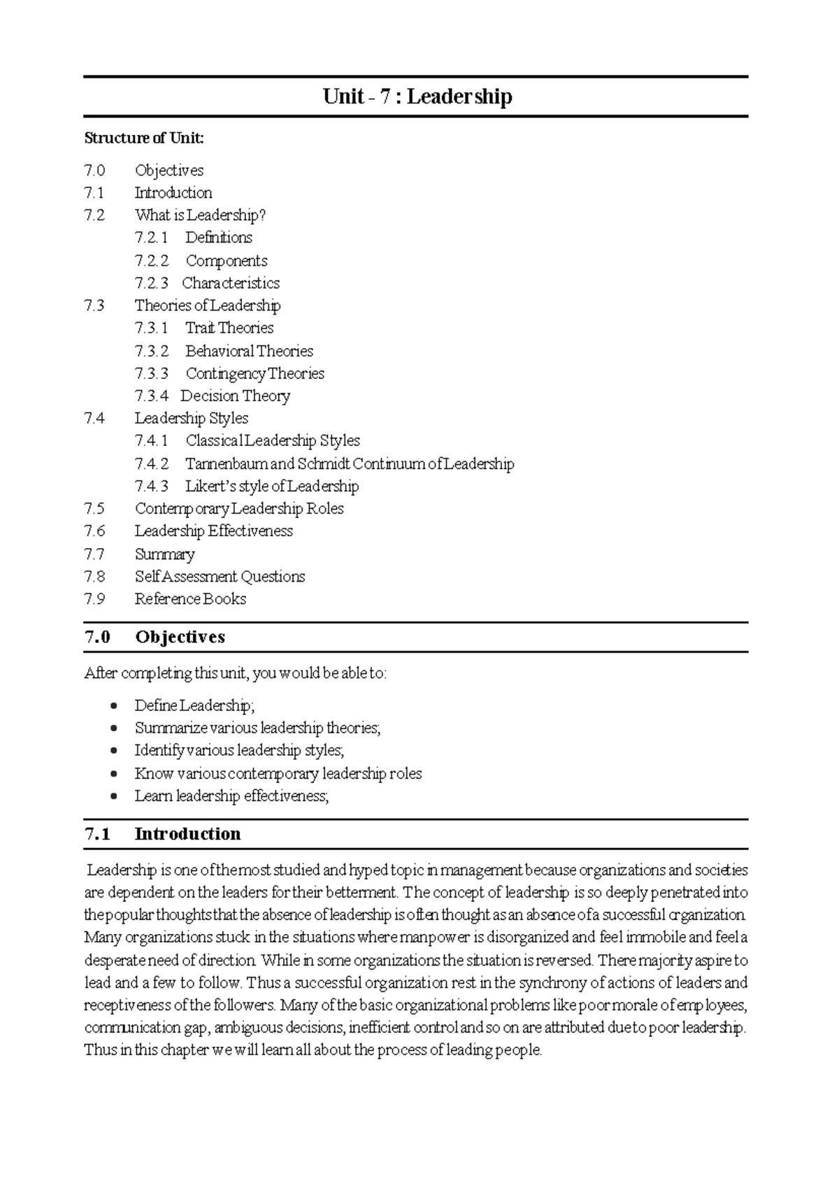 LEAD 101 - Leadership Lecture Notes: Concepts, Theories, and Styles ...