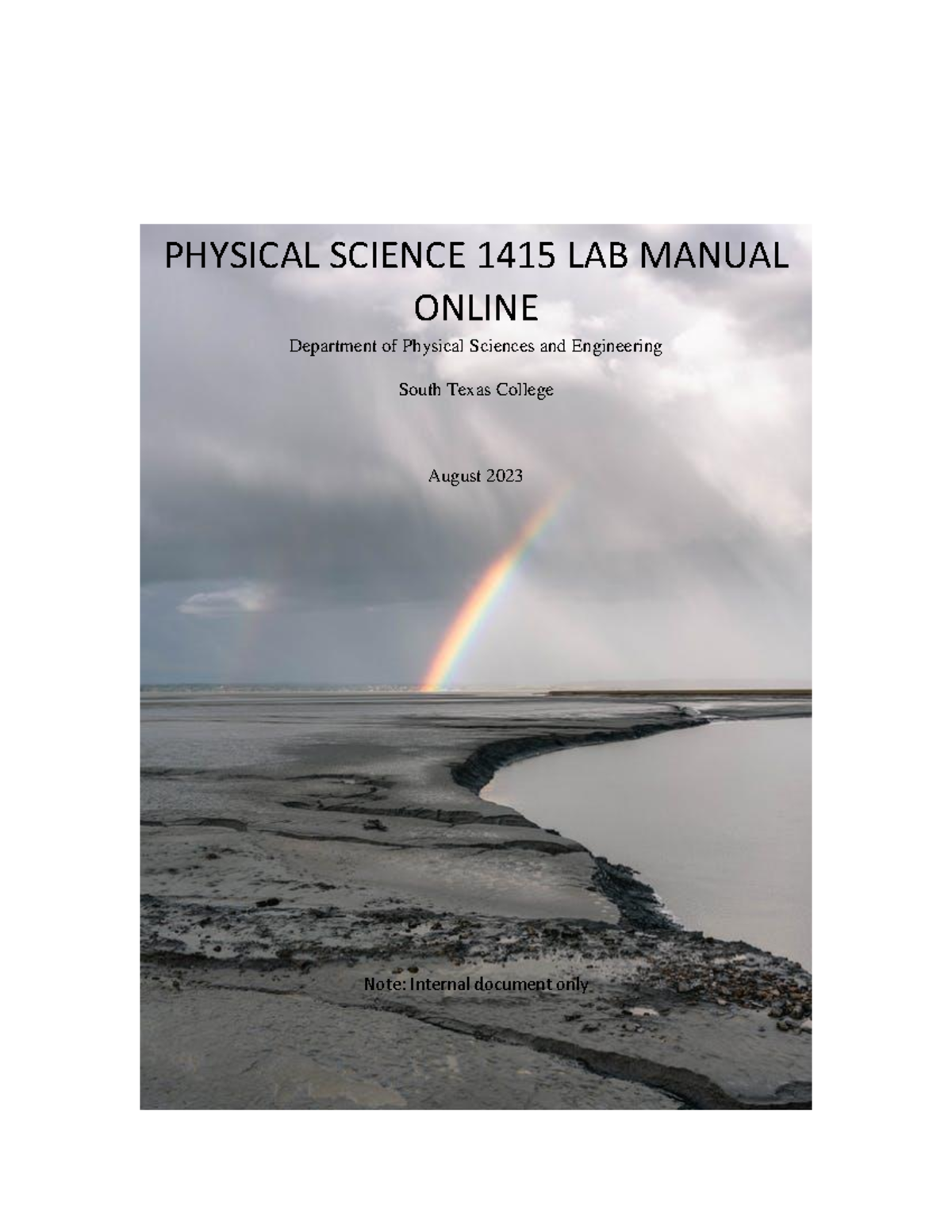 PHYSICAL SCIENCE 1415 LAB MANUAL - Online Edition (Aug 2023) - Studocu