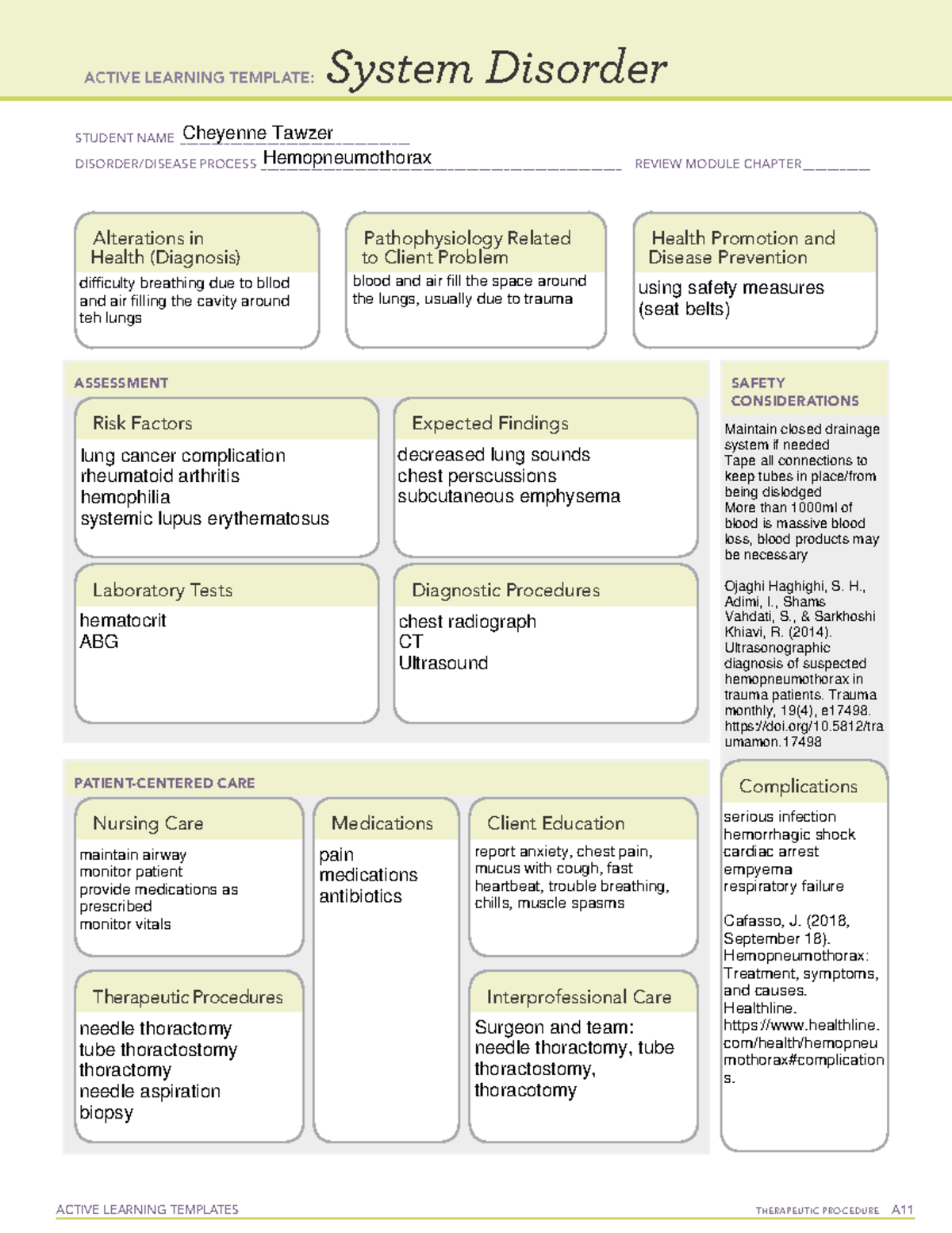 Ctawzer hemopneumothorax 09042021 - ACTIVE LEARNING TEMPLATES ...