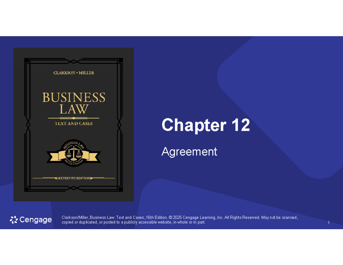 Business Law: Chapter 12 - Agreement & E-Contracts Overview - Studocu