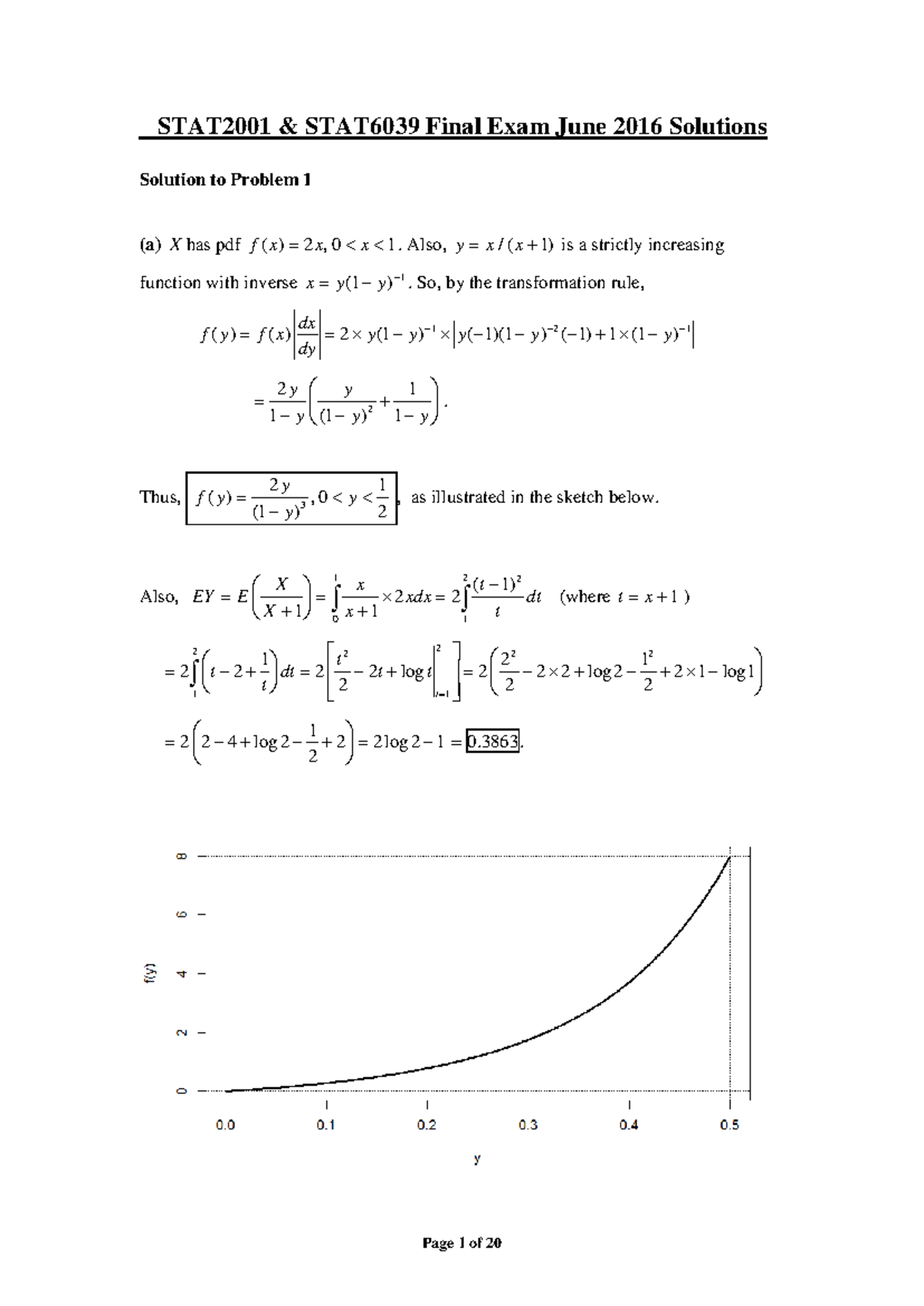 Exam 14 October 2010, questions and answers - Introductory Mathematical ...