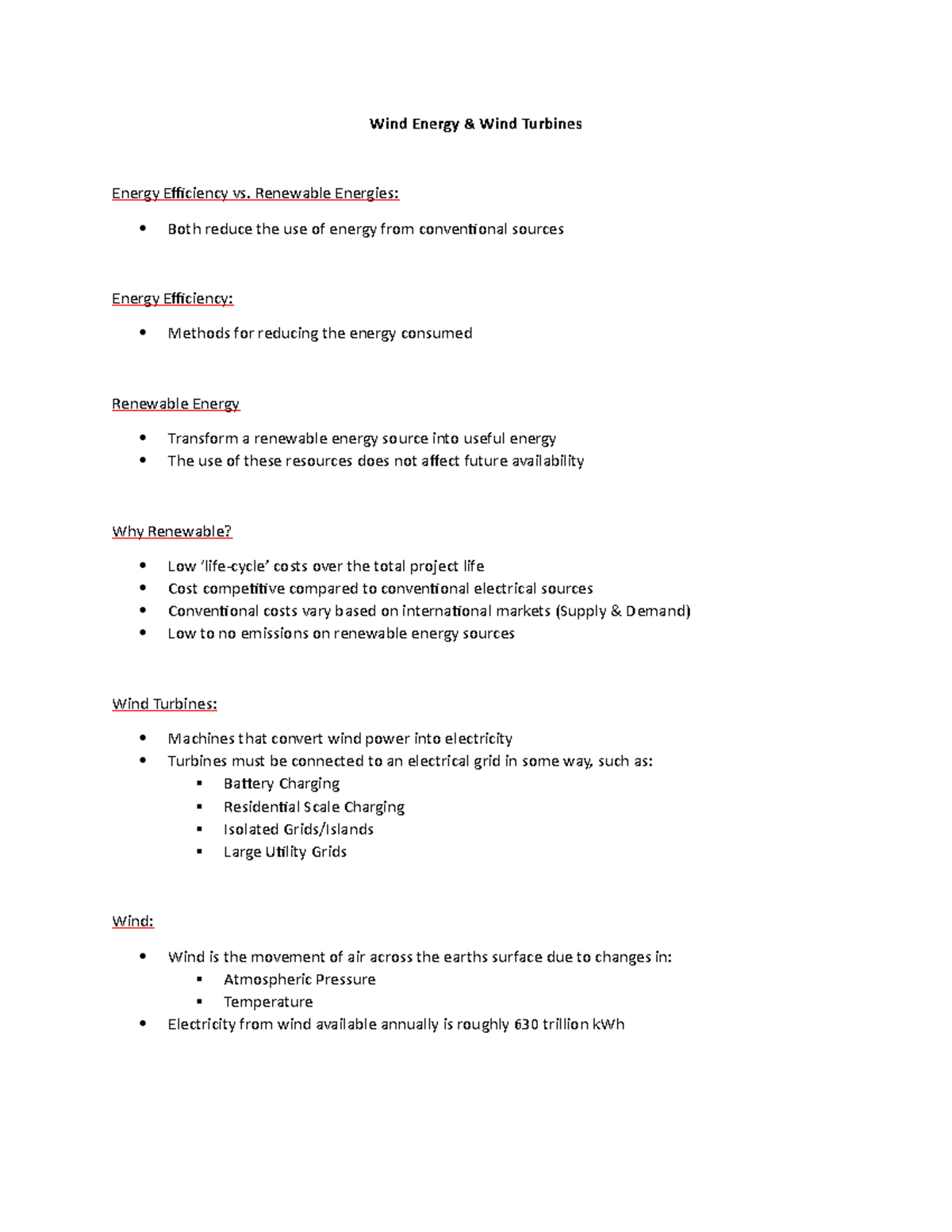 Wind Energy - Term 1 - Lecture notes 1 - 11 - Wind Energy Wind Turbines ...