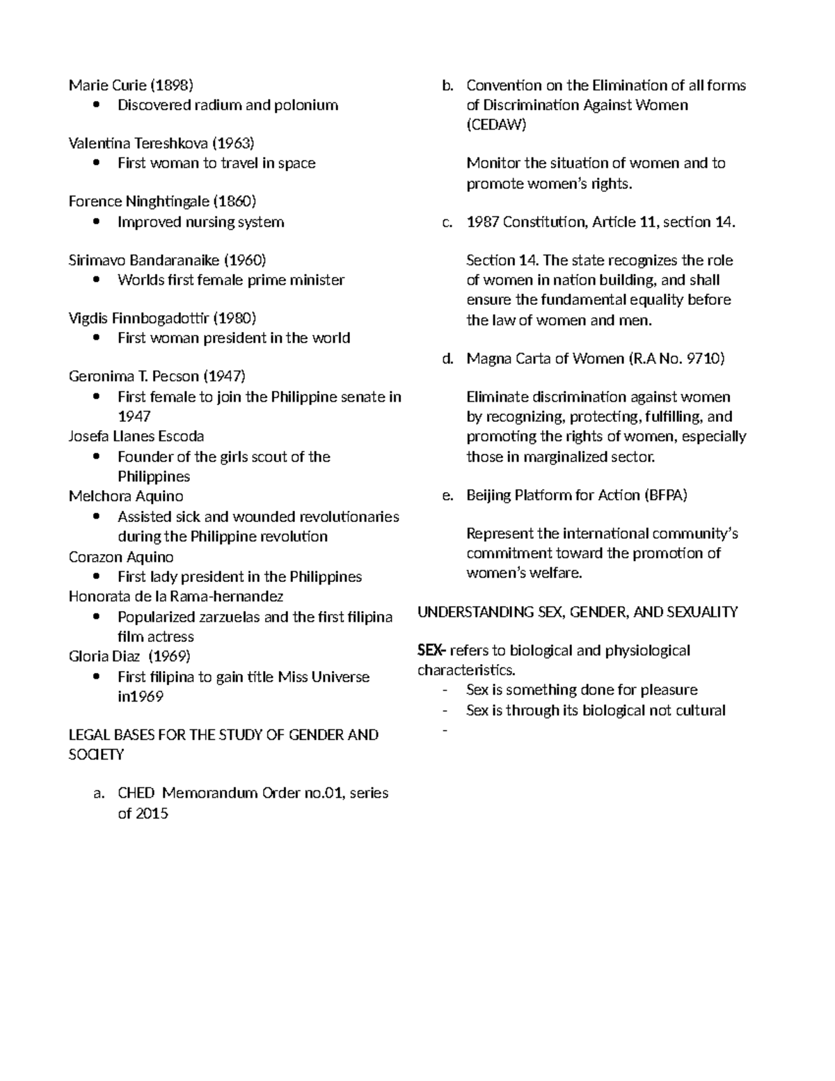 GAD reviewer - none - Marie Curie (1898) Discovered radium and polonium ...