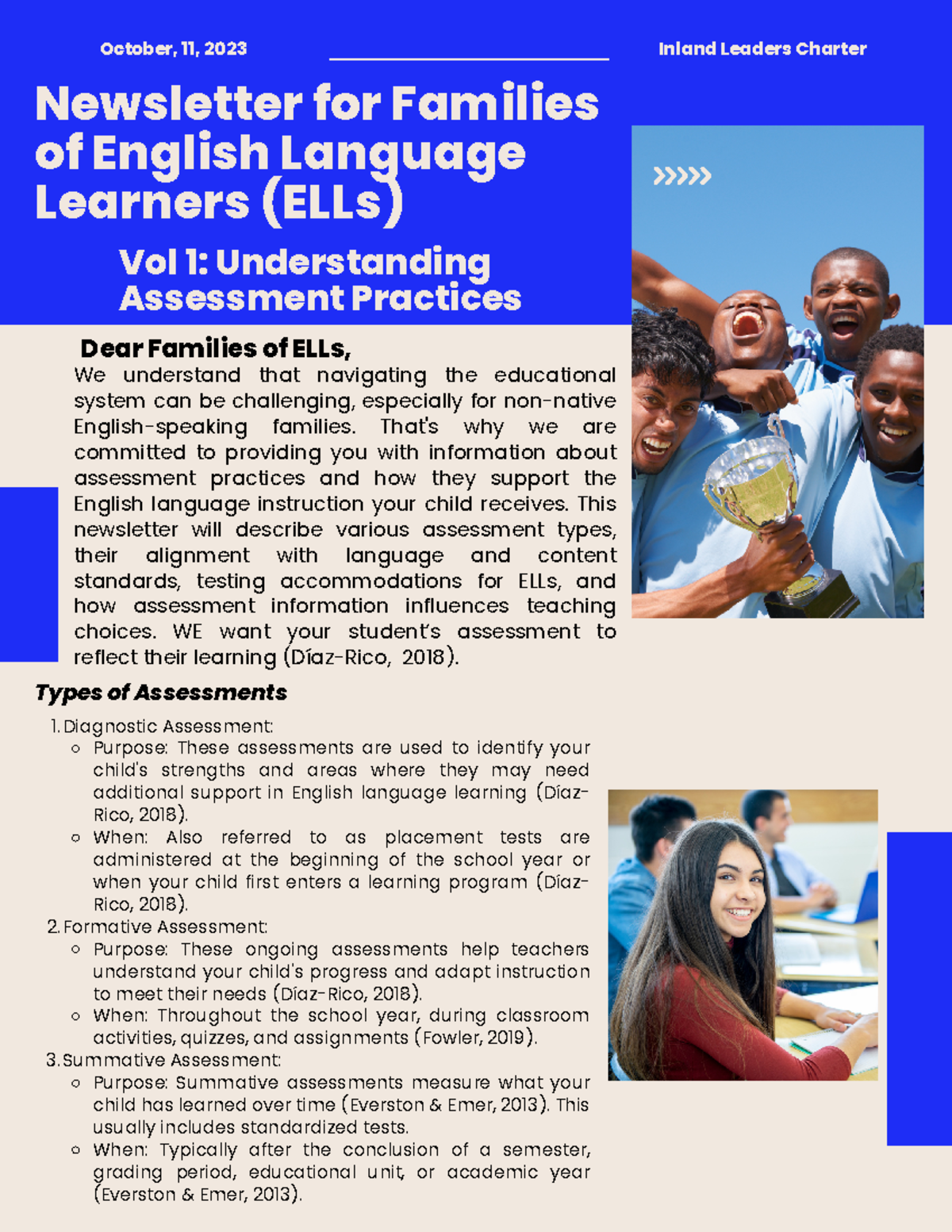 ESL-540 Understanding Assessments for English Language Learners - Studocu