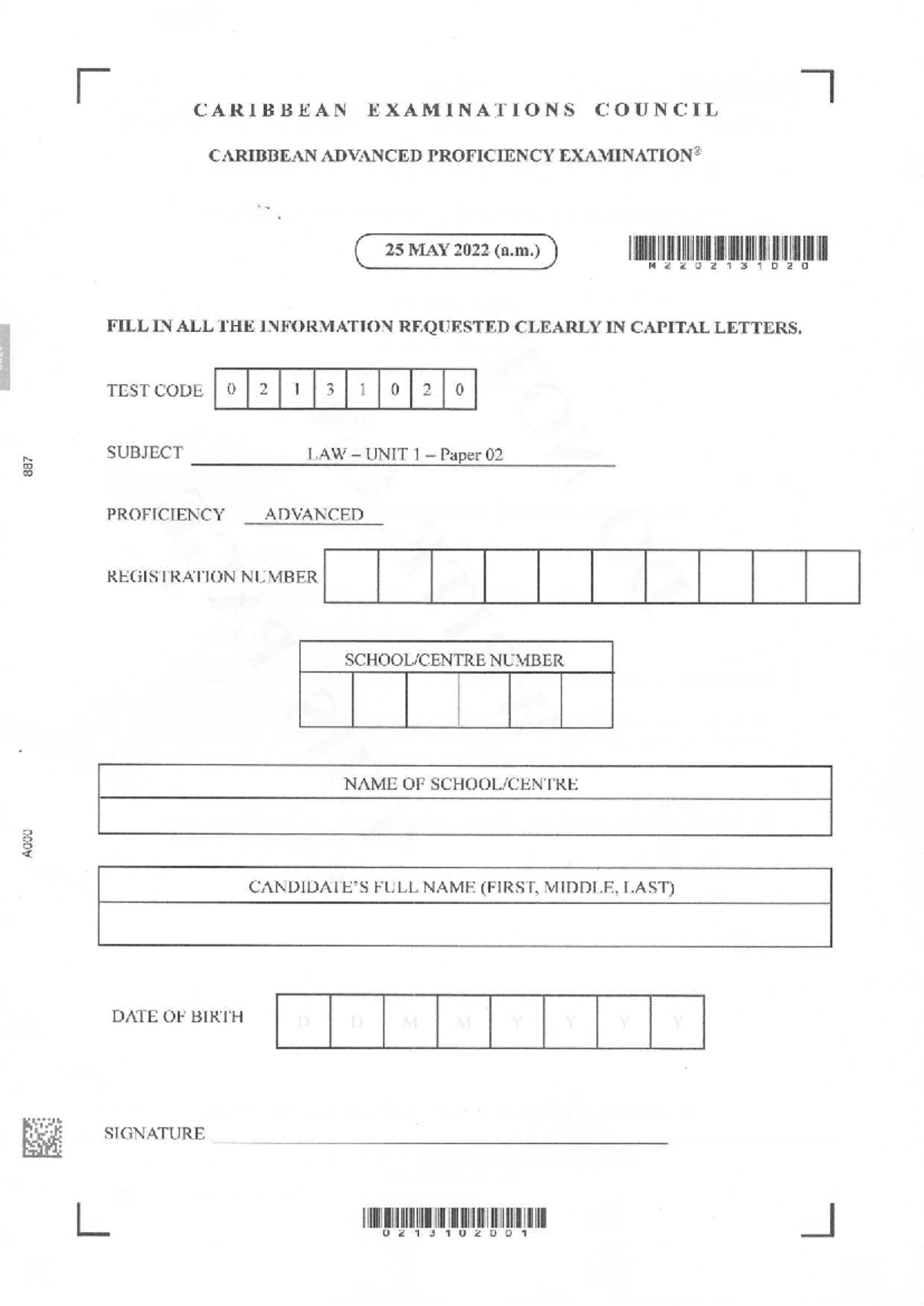 CAPE Law Unit 1 Paper 02 Past Paper May 2022 - Official Examination ...