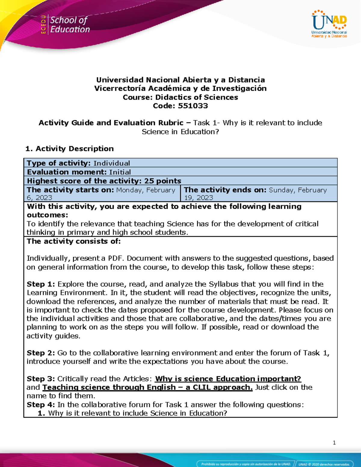 Activity Guide and Evaluation Rubric - Unit 1 - Task 1 - Why is it ...