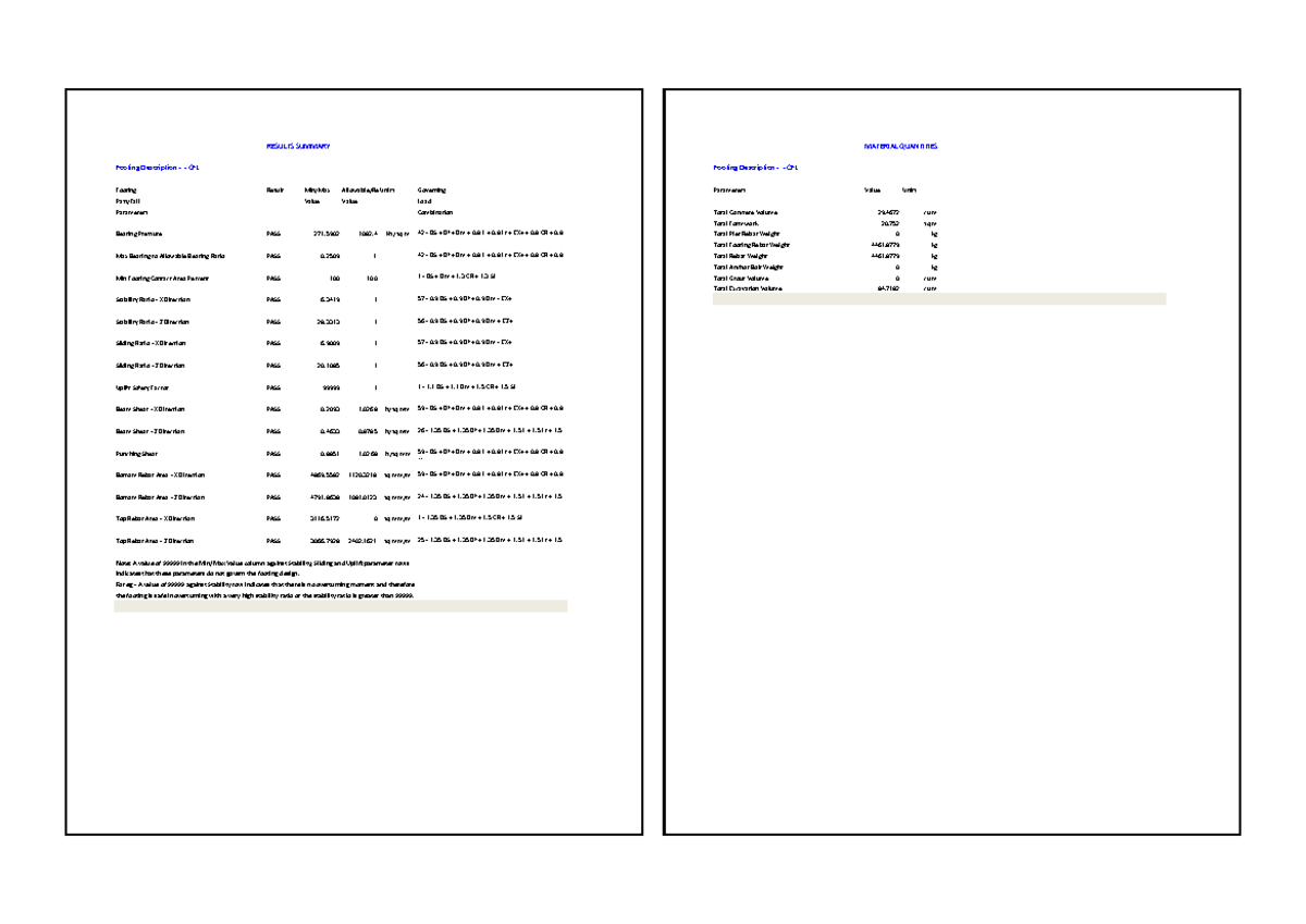 CF1 - Footing Design Check Results Summary Using MAT 3D - Studocu