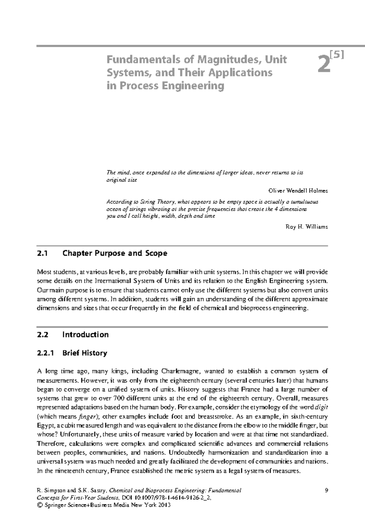 Fundamentals of Magnitudes and Unit Systems in Process Engineering 2 ...