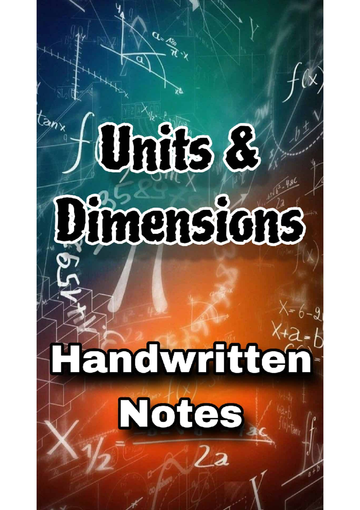 Unit and Dimension NET Handwritten Notes for Physics Study Guide - Studocu
