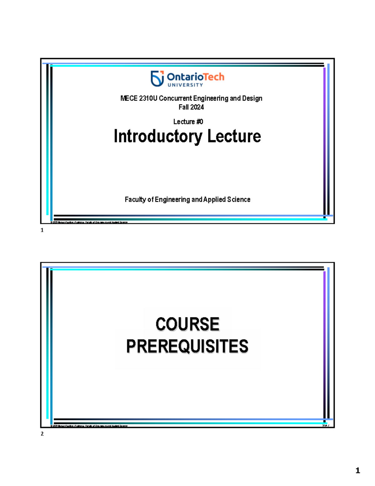 MECE 2310U Fall 2024 Lecture: Intro to Concurrent Engineering - Studocu
